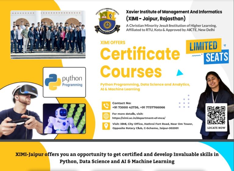 Best MCA Colleges in Jaipur with Best Placements - XIMI Jaipur