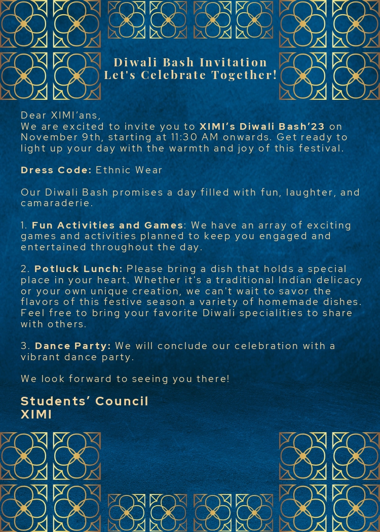 Diwali Bash'23 Organised by Students' Council - XIMI