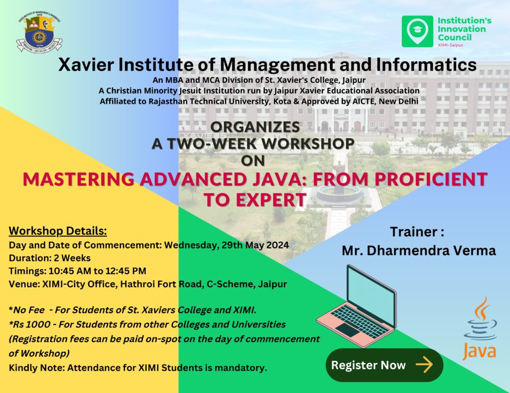 2 Week Workshop on Mastering Advanced Java Training - XIMI