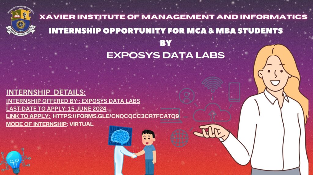 Internship Opportunity by Exposys Data Labs | Xavier Institute of Management & Informatics, Jaipur