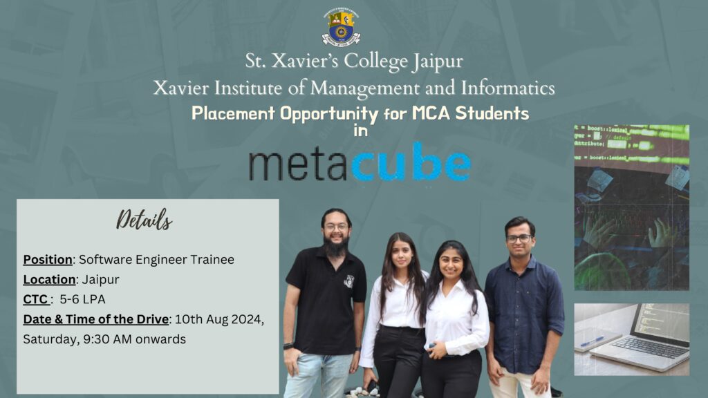 Placement Opportunity in Metacube Software Pvt. Ltd. - XIMI